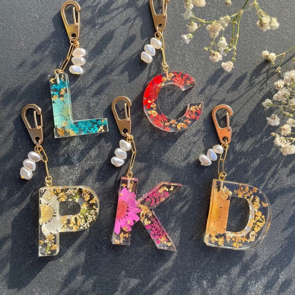 Epoxy Letter Keychain - Etsy