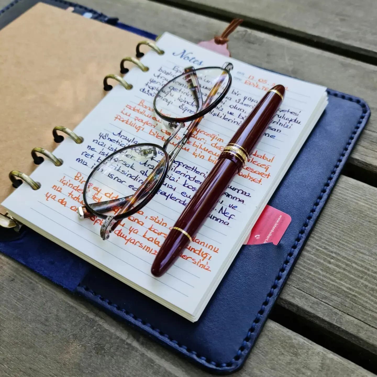 Genuine Leather A6 Diary Planner Notebook, A6 Ring Binder Organizer ...