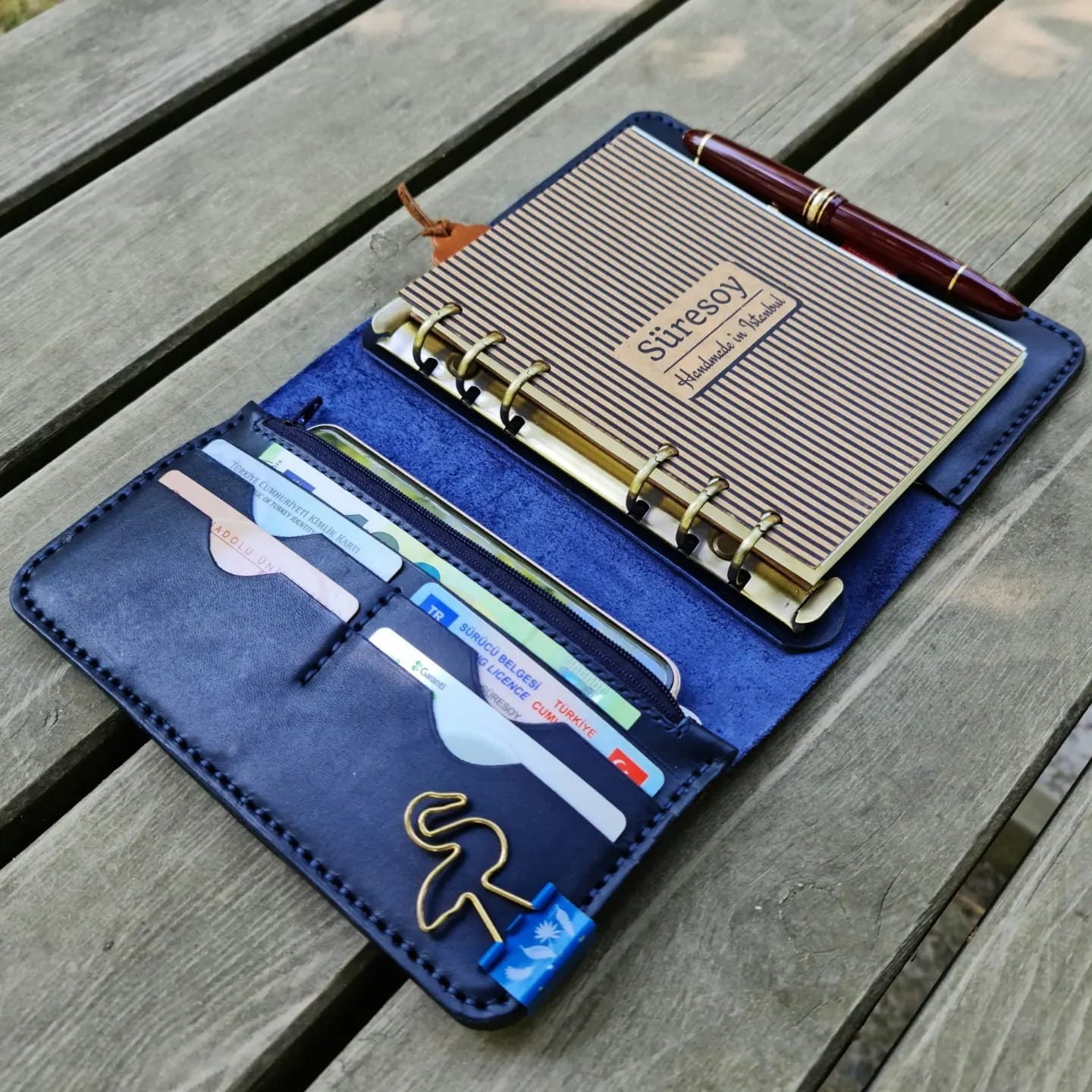 Genuine Leather A6 Diary Planner Notebook, A6 Ring Binder Organizer ...