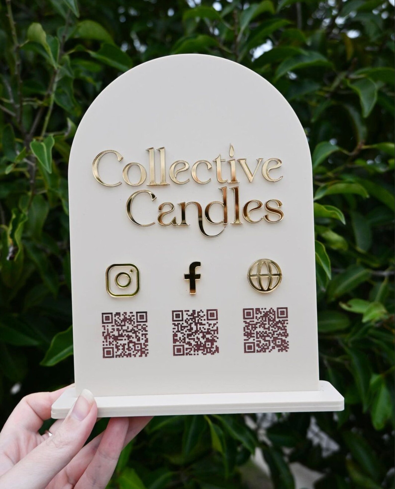 Custom Made Business Social Media Sign With Card Reader Space | 3D ...