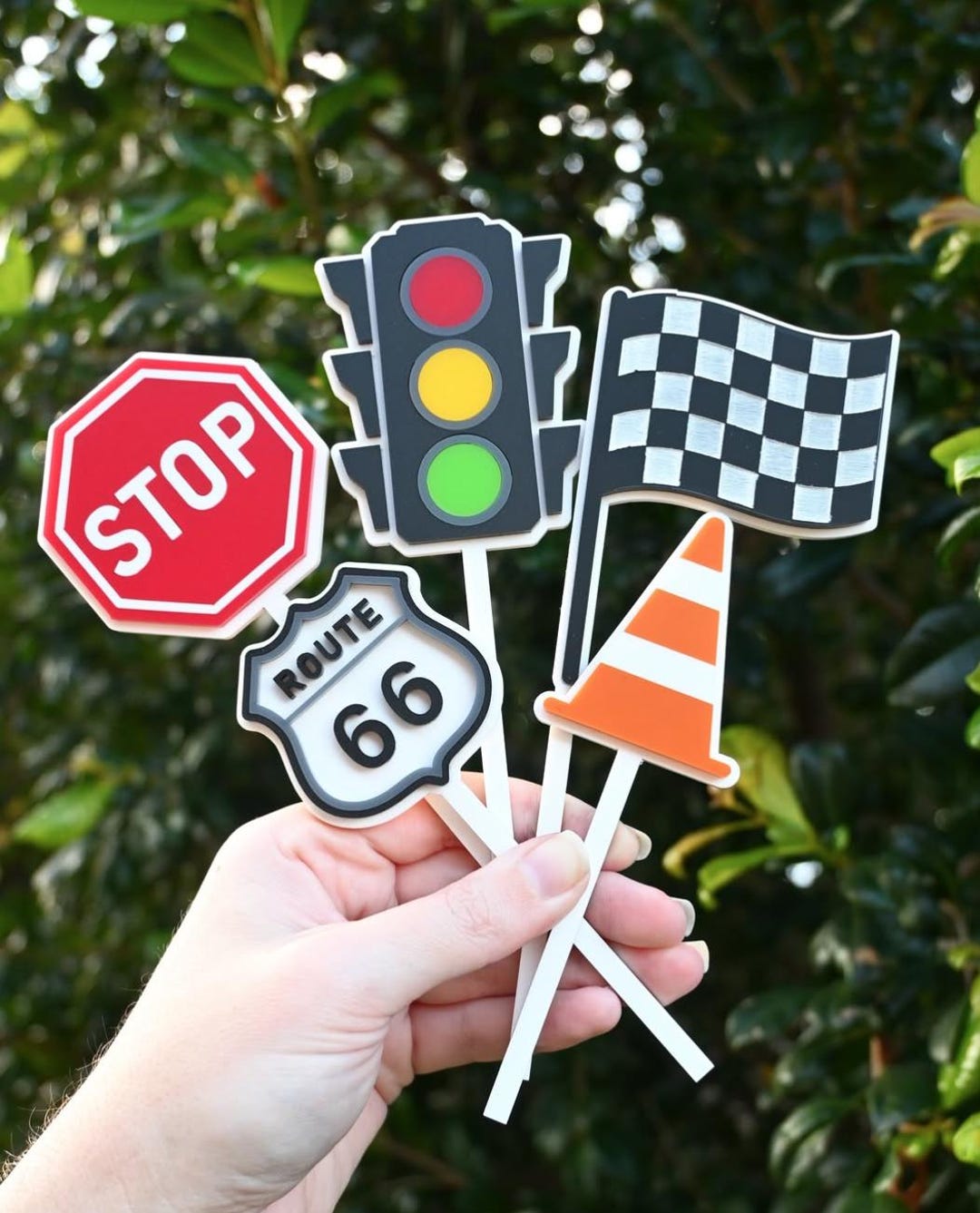 Traffic Theme Mini Cake Toppers - Etsy
