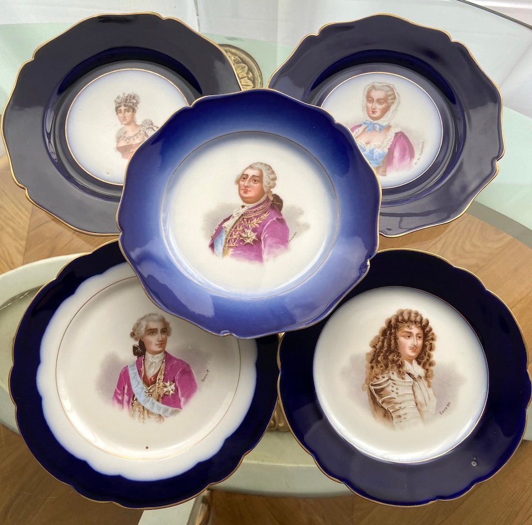 Limoges Porcelain Plates Cobalt William Guerin, Antique Limoges ...