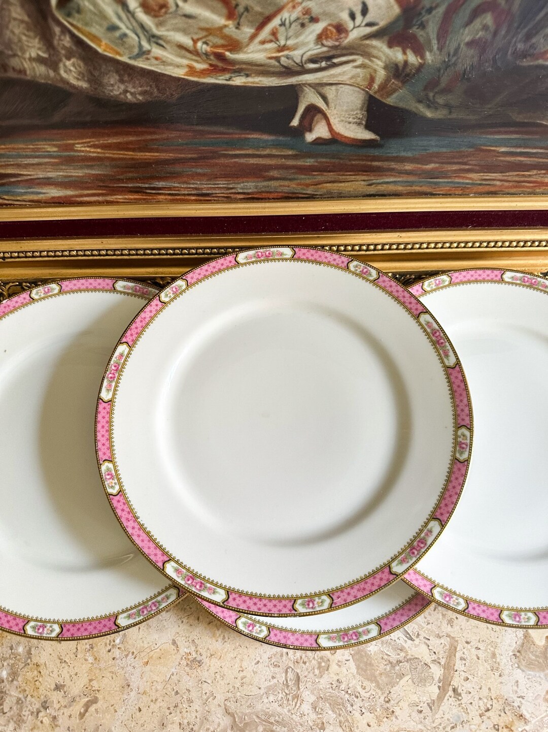 Plates Set Limoges Art Déco, Limoges Porcelain Plates T.L.B., Porcelain ...