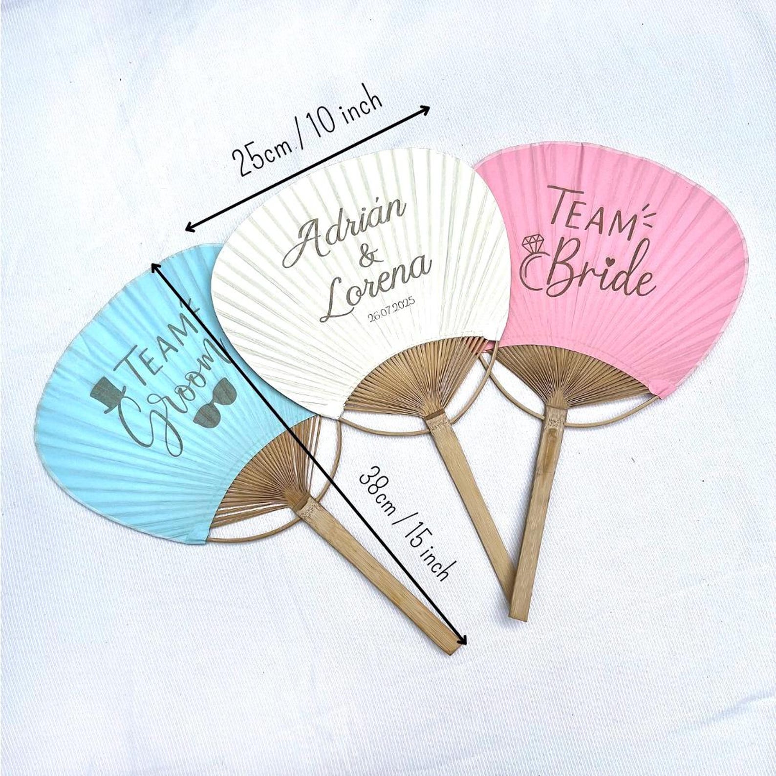 Personalized Bamboo Hand Fans: Wedding Guest Favors and Party Decor in ...