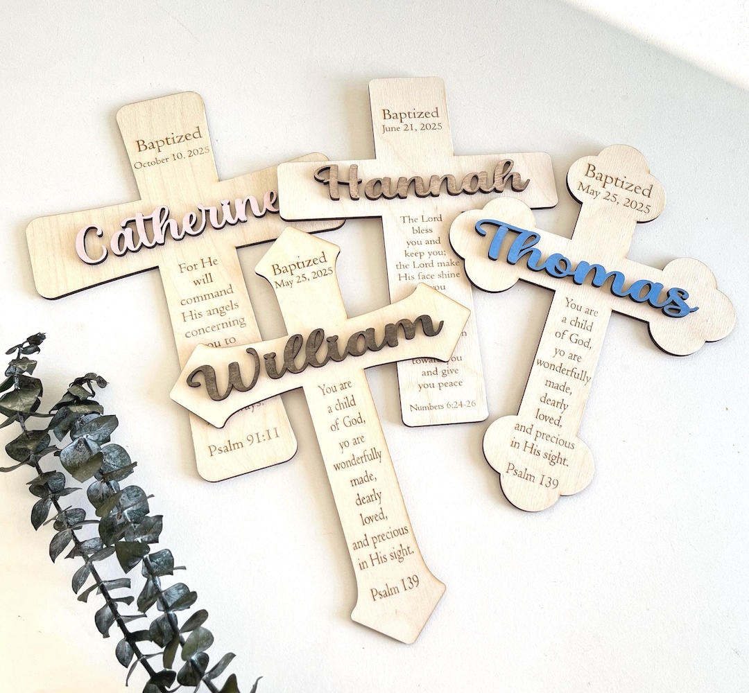 Wooden Cross for Baptism | First Holy Communion | Kids Cross Decor ...