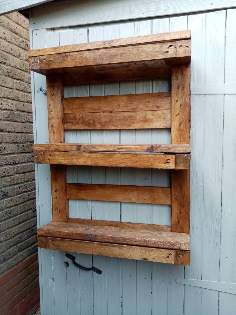 Rustic Pallet Shelf Shabby Chic Pallet Shelving Indoor - Etsy UK