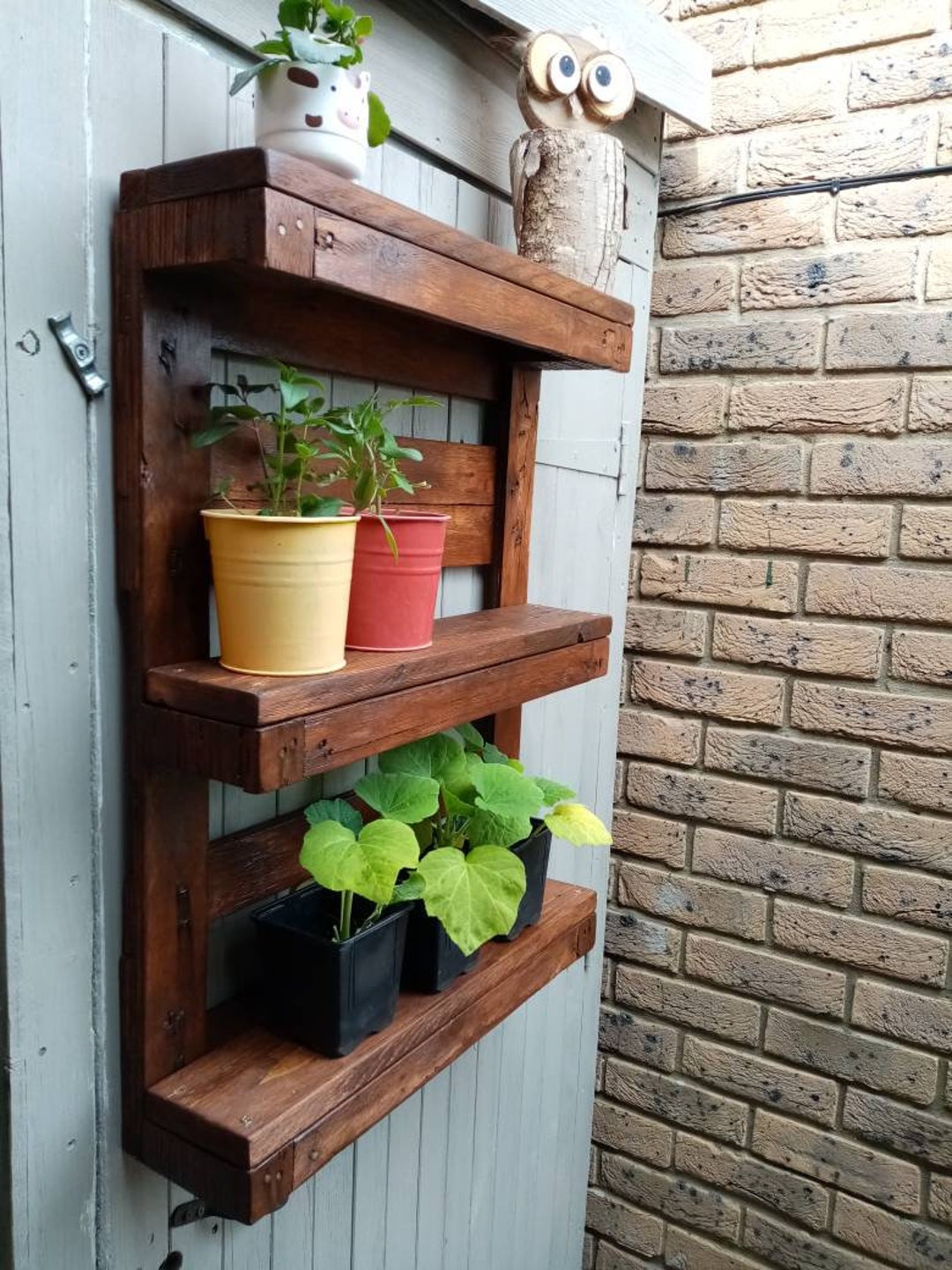 Rustic Pallet Shelf, Shabby Chic, Pallet Shelving, Indoor Shelf ...