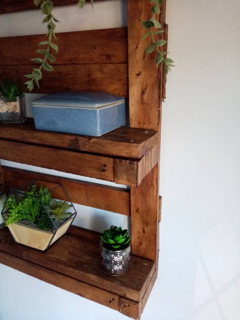 Rustic Pallet Shelf Shabby Chic Pallet Shelving Indoor - Etsy UK