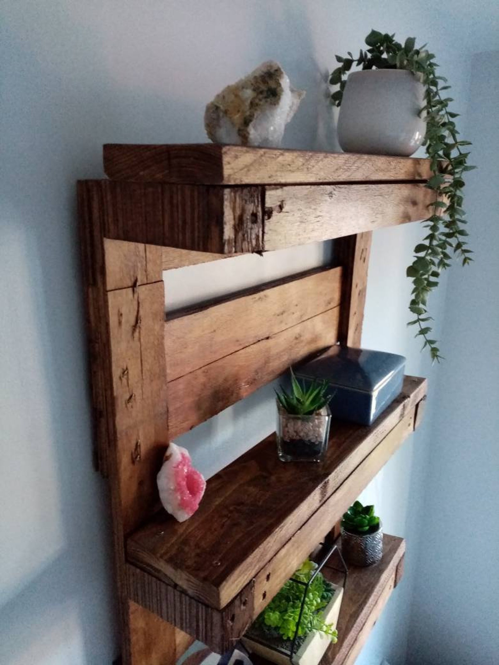 Rustic Pallet Shelf Shabby Chic Pallet Shelving Indoor - Etsy UK