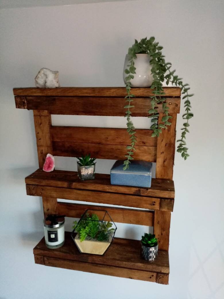 Rustic Pallet Shelf Shabby Chic Pallet Shelving Indoor - Etsy UK