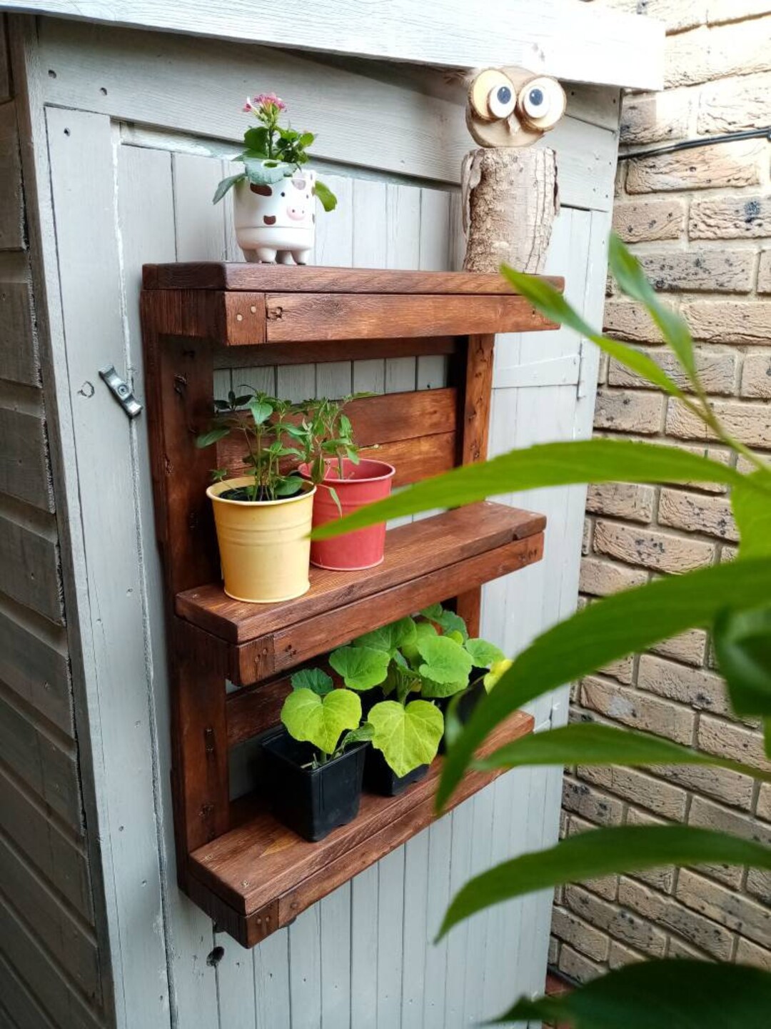 Rustic Pallet Shelf, Shabby Chic, Pallet Shelving, Indoor Shelf ...