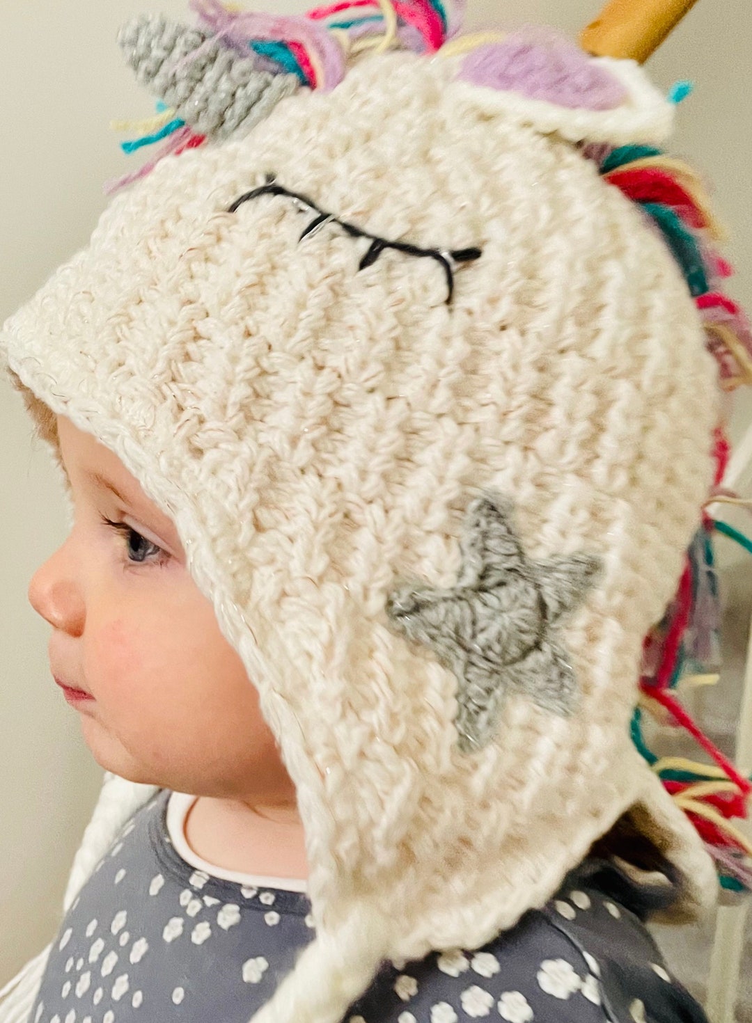 Unicorn Hat Kids Winter Hat Knitted Hat Girls Unicorn Hat Toddler Hat ...