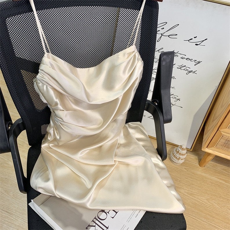 Women's Satin Backless Tulle Slip Prom Dress Evening Gown - Etsy