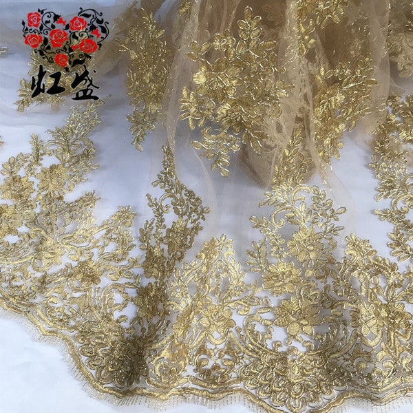 Gold Lace Fabric - Etsy