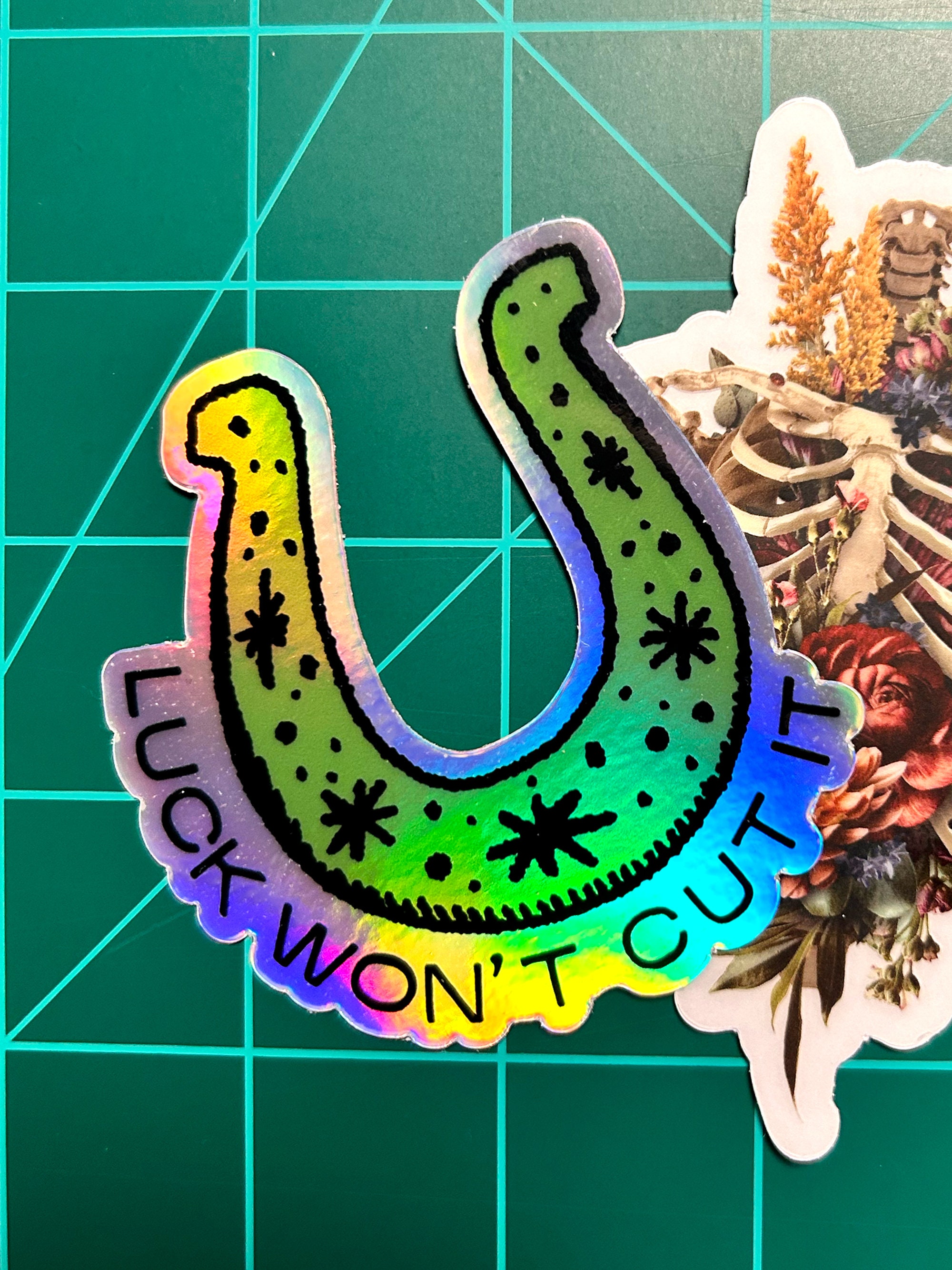 Holographic Good Luck Sticker Waterproof Vinyl Funky - Etsy