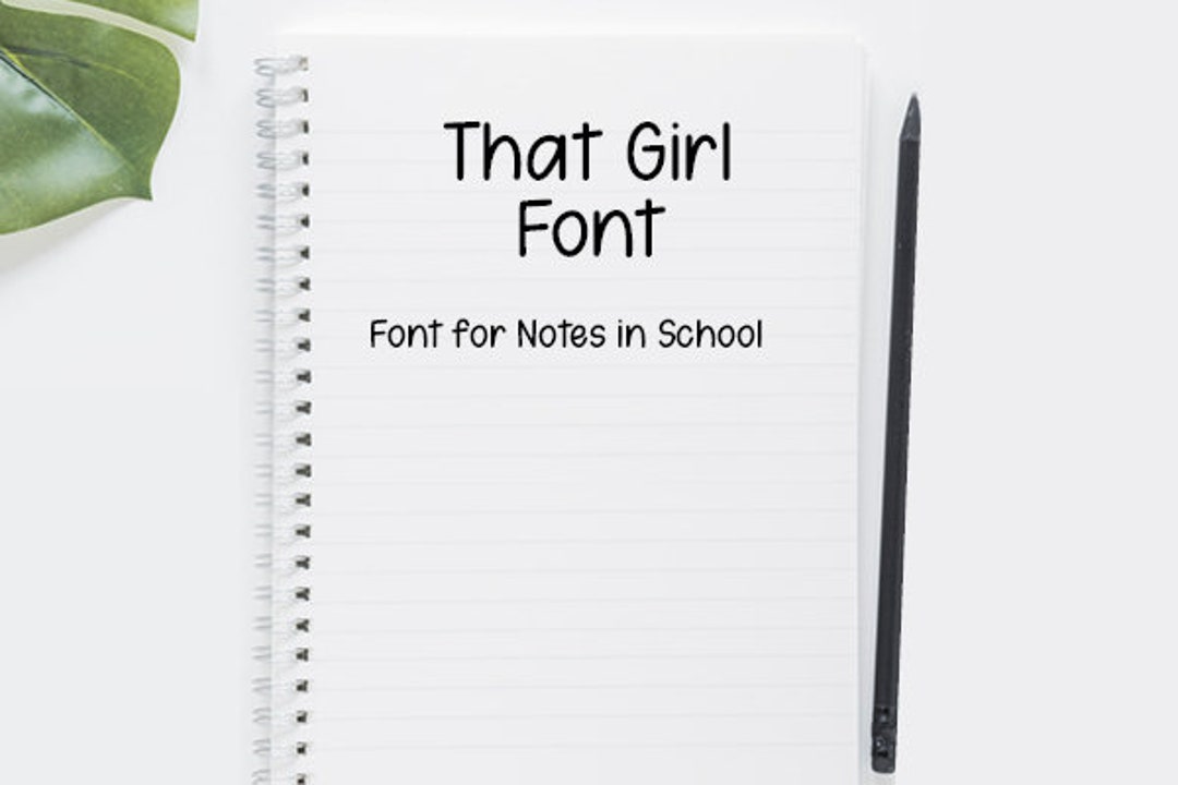 That Girl Font Handwritten Font Student Notes OTF Font - Etsy