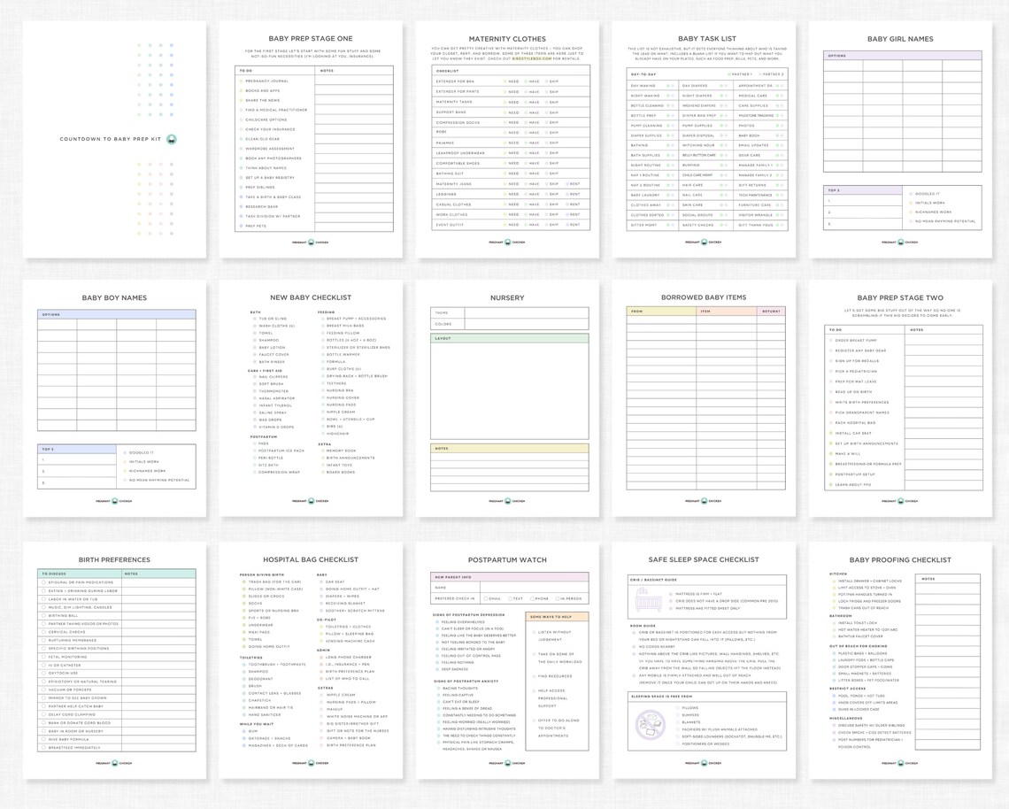 Printable Baby Prep Checklist | Pregnancy Planner Printable | Newborn ...