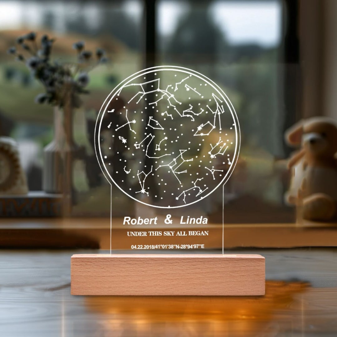 Personalized Constellation Map, Star Map Night Light, Custom Star Map ...