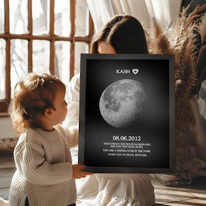 Custom Moon Phase Print, Personalized Moon Phase Frame, Custom Moon ...
