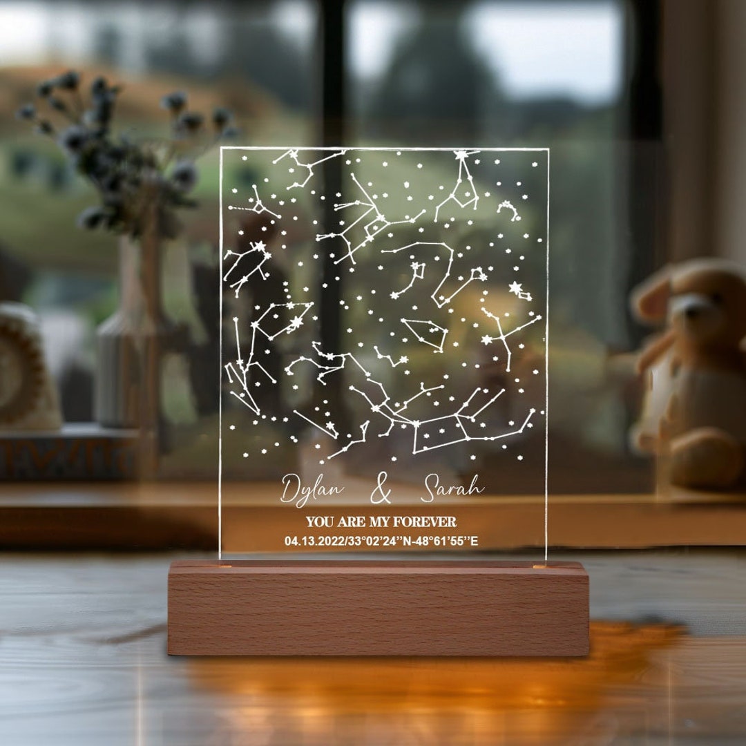 Personalized Constellation Map, Custom Star Map by Date, Star Map Night ...