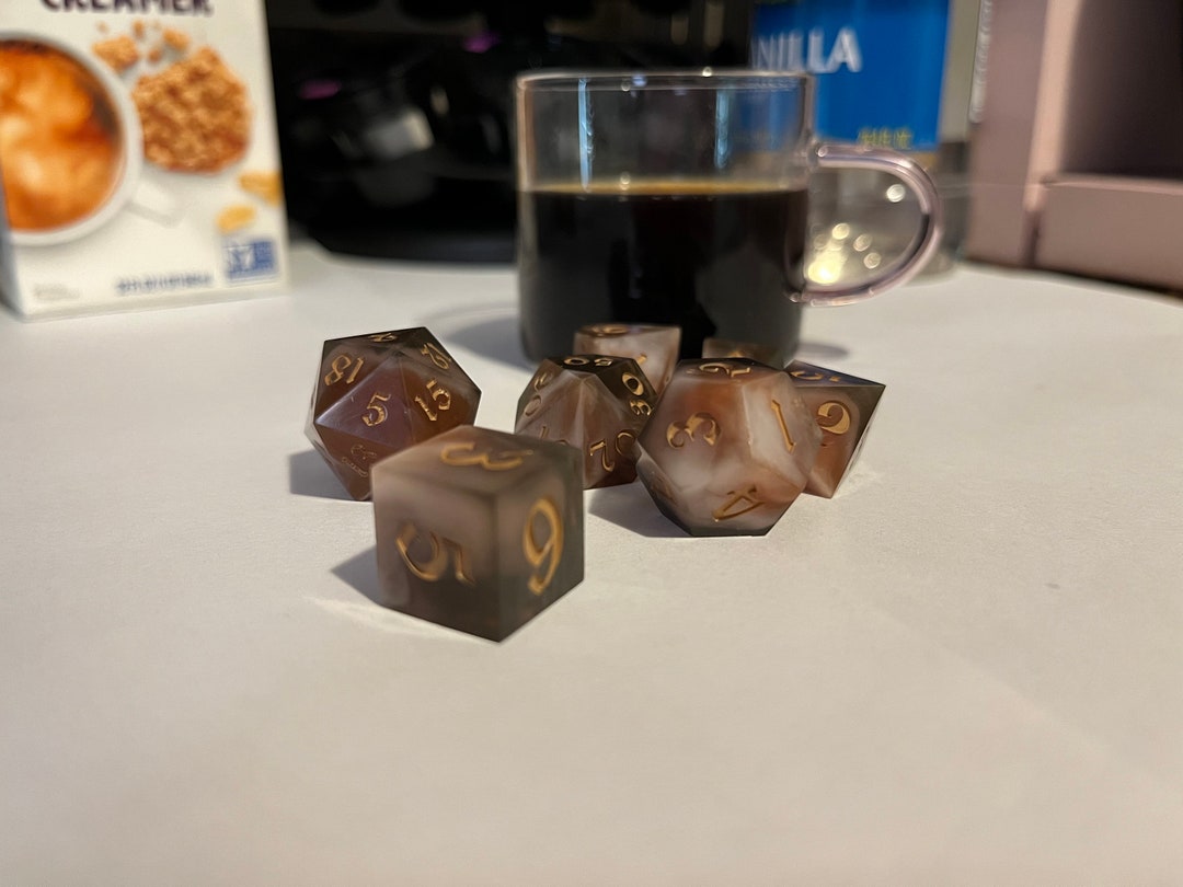 Cafe Au Lait Coffee DND Tabletop RPG Polyhedral Dice - Etsy