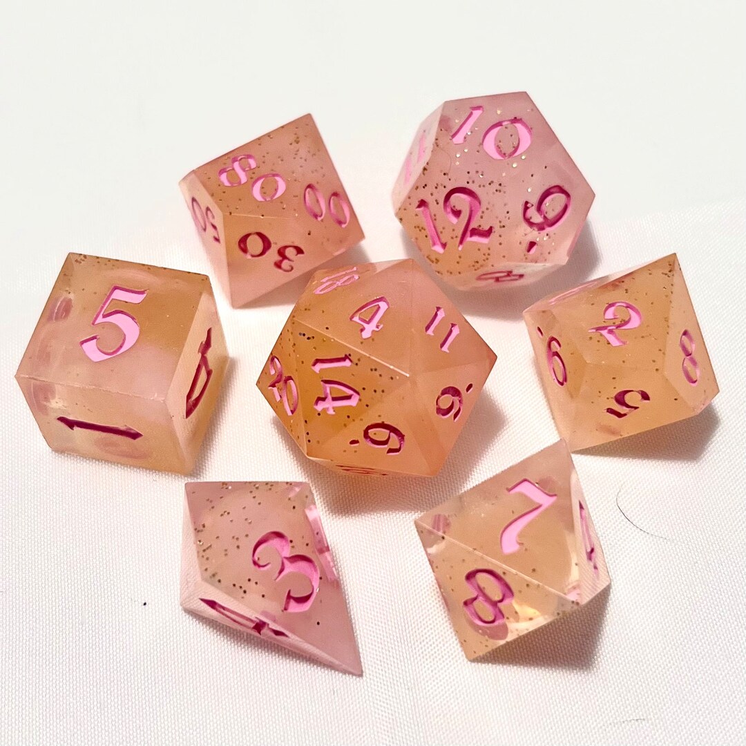 Just Peachy UV Reactive DND Tabletop RPG Polyhedral Dice - Etsy