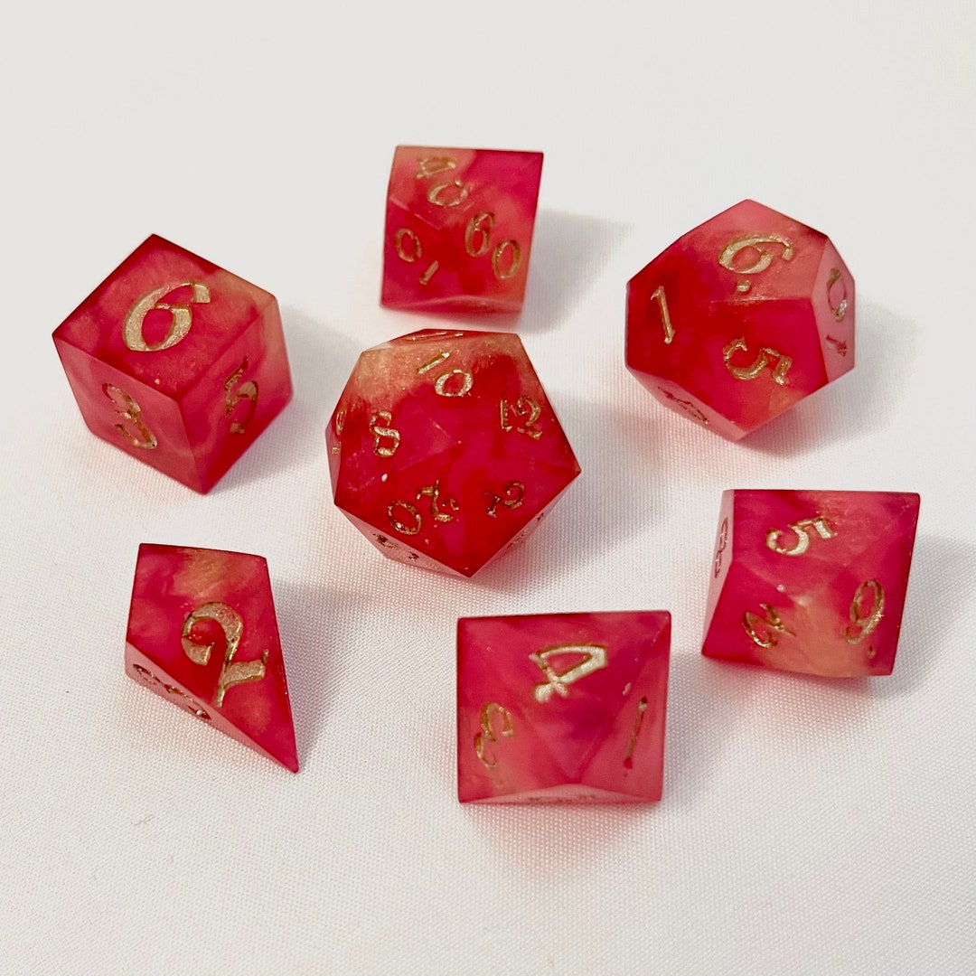 Strawberry Daiquiri DND Tabletop RPG Polyhedral Dice - Etsy