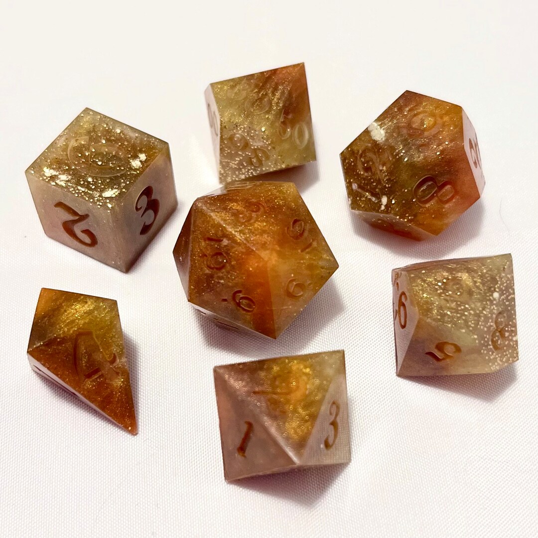 Orange RAW Set DND Tabletop RPG Polyhedral Dice - Etsy