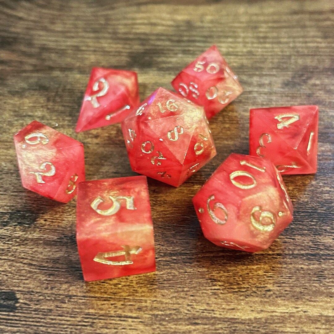 Strawberry Daiquiri DND Tabletop RPG Polyhedral Dice - Etsy