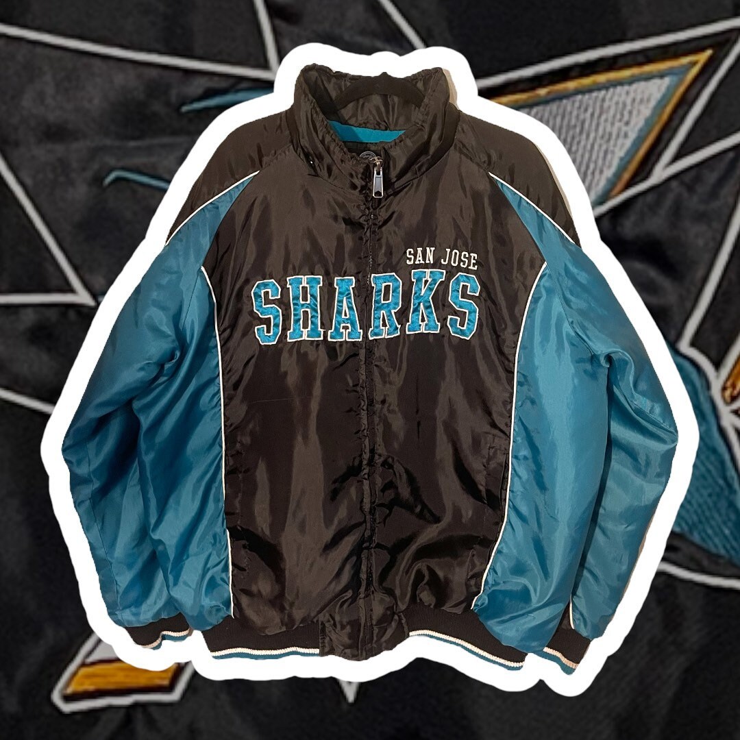 Vintage San Jose Sharks Logo Athletic Jacket Hooded Logo NHL Men’s Size ...