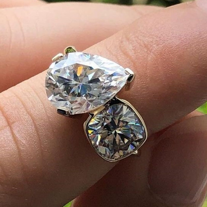 Two Stone Engagement Ring - Etsy