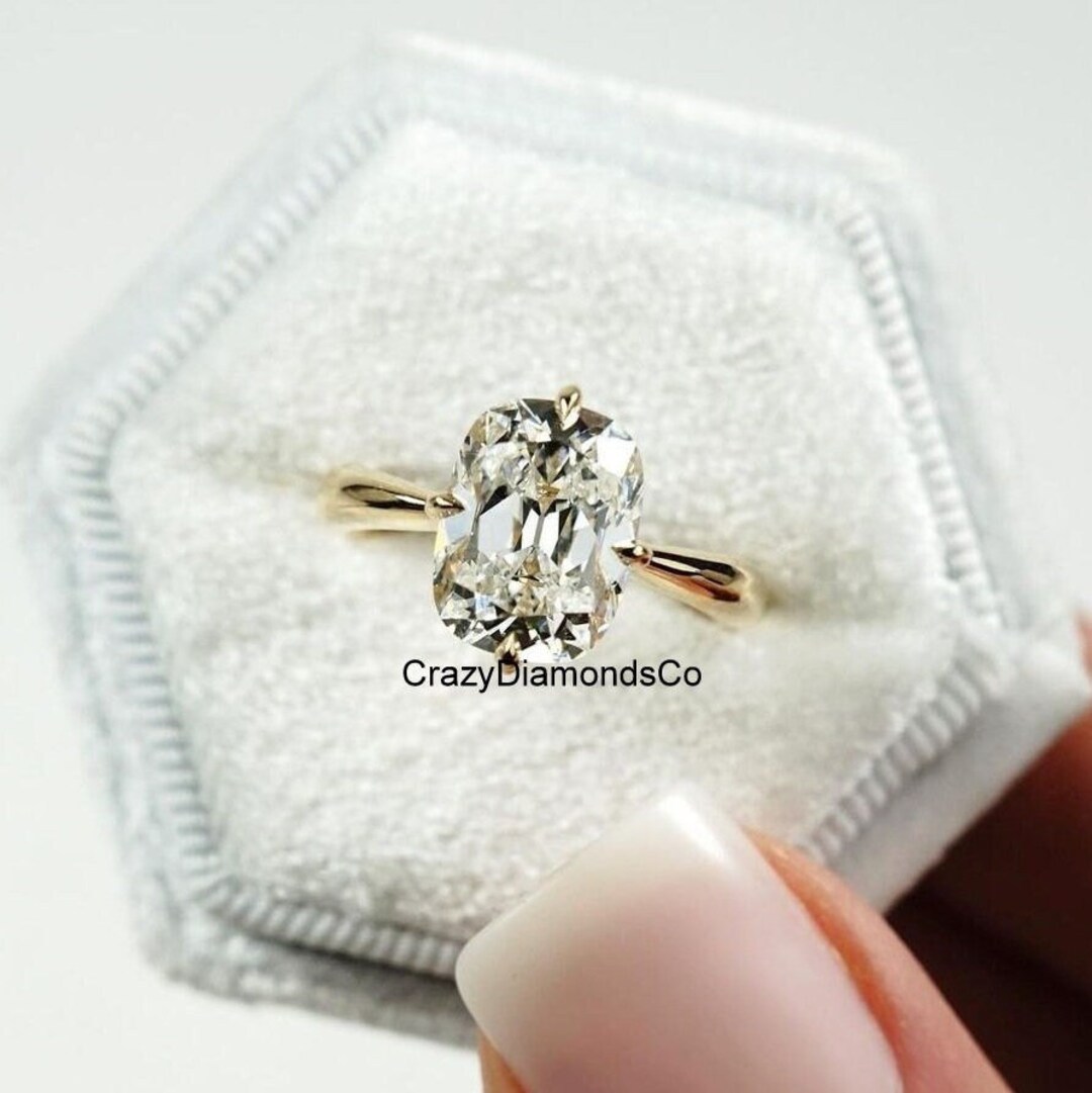 Custom Compass Prong Setting With Chunky 14K Yellow Gold Pinched Band ...