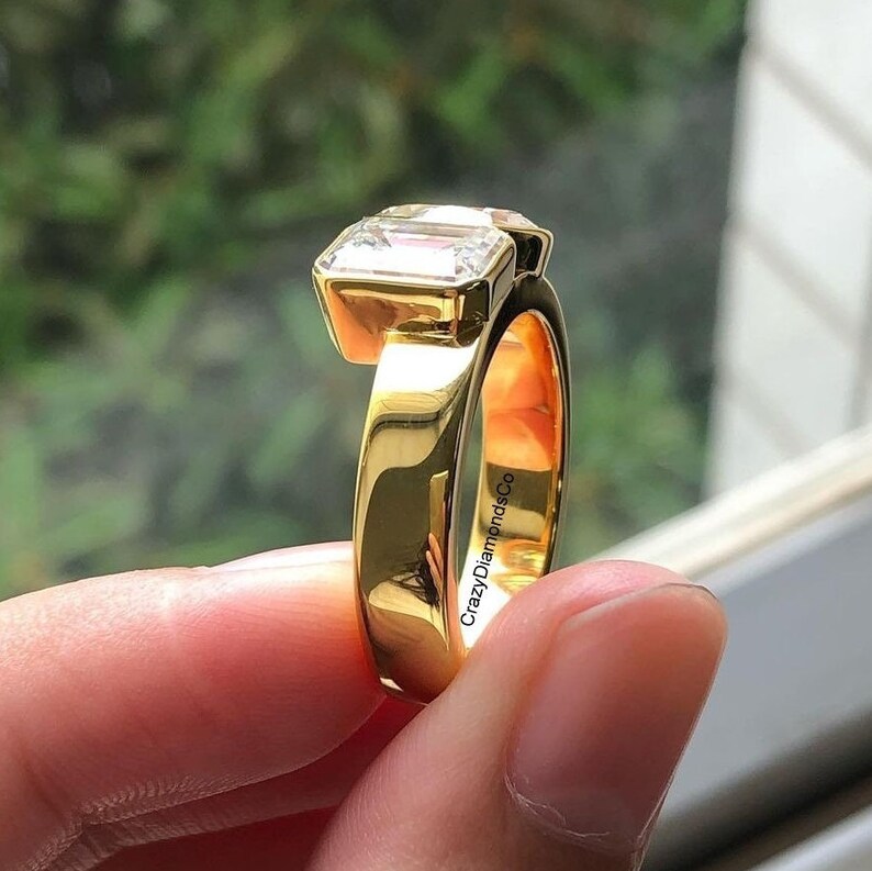 Two Stone Toi Et Moi Wide Band Wedding Ring 5 TCW Emerald & - Etsy