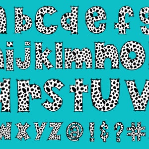 Dalmatian Alphabet Letters PNG, Dalmatian Alphabet Doodle, PNG Bundle ...