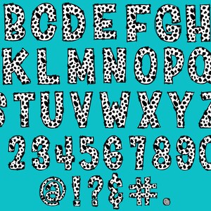 Dalmatian Alphabet Letters PNG, Dalmatian Alphabet Doodle, PNG Bundle ...