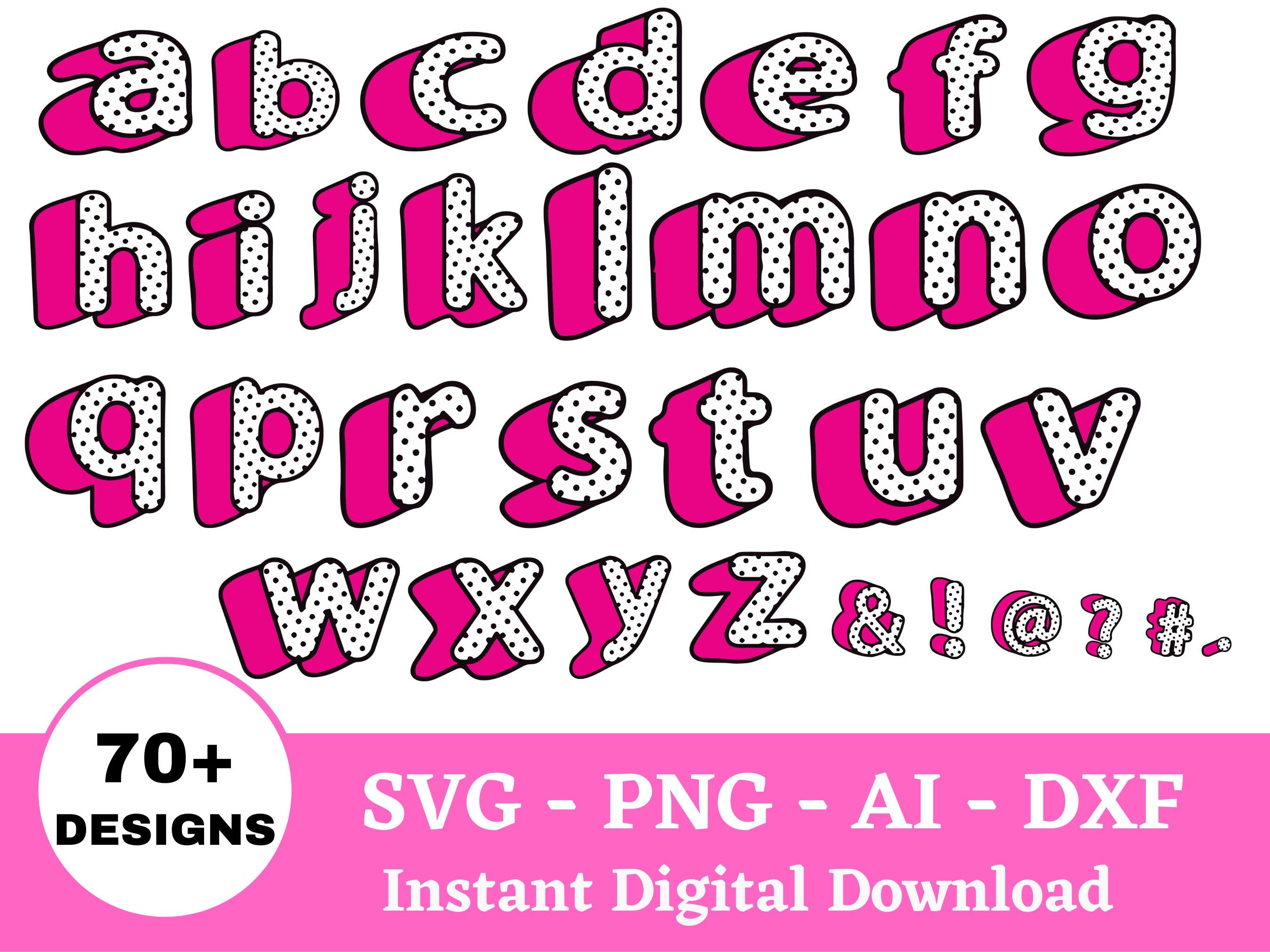 Polka Dot Alphabet SVG Pink Polka Dot Letters Elements Png - Etsy UK
