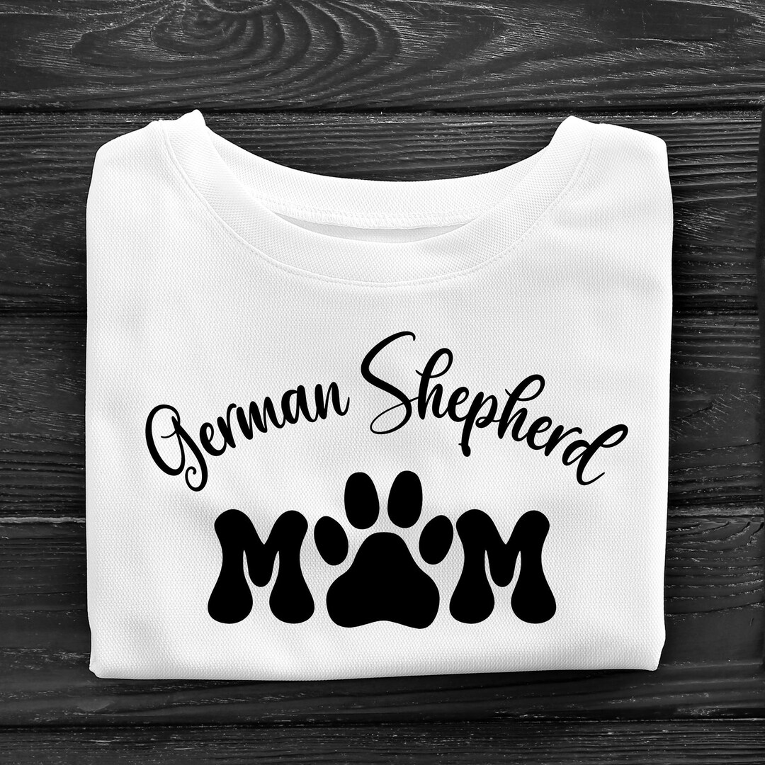 German Shepherd Mom Svg Shepherd Dog Mom Hand Lettered SVG Paw Print ...