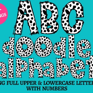 Dalmatian Alphabet Letters PNG, Dalmatian Alphabet Doodle, PNG Bundle ...