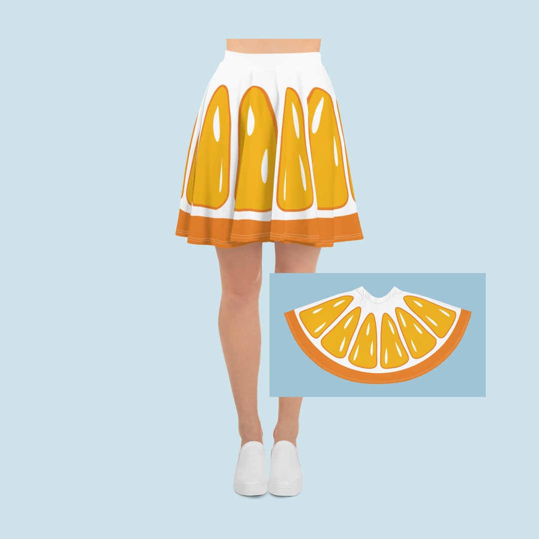 Orange Slice Citrus Skater Skirt - Women's Costume Skater Skirt - Fruit ...