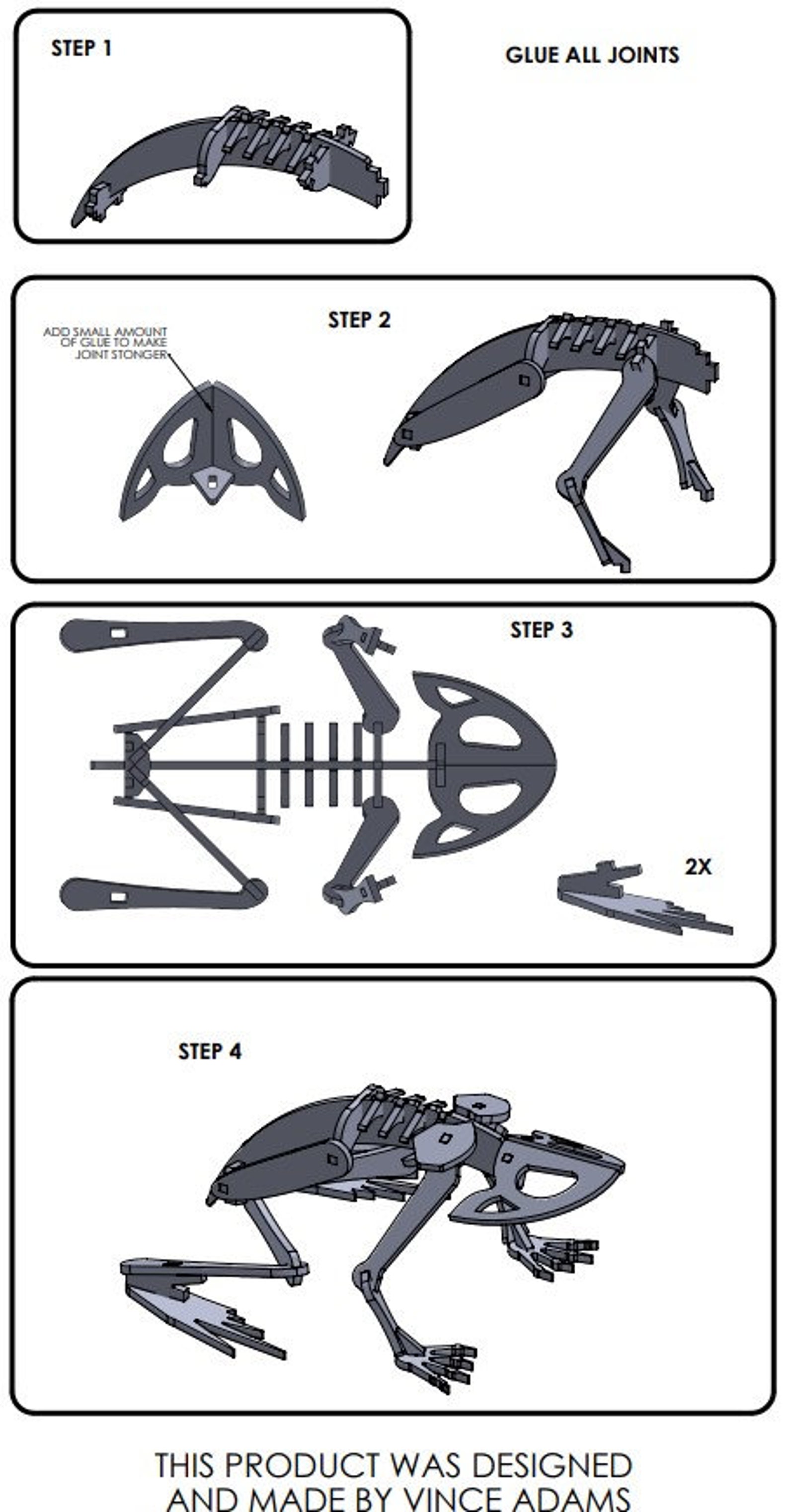 Frog Skeleton Kit Bone Frog Puzzle DIY Gift - Etsy