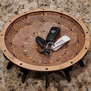 Wooden Catchall Bowl Wallet and Key Tray Unique Key Bowl Wooden Coin ...