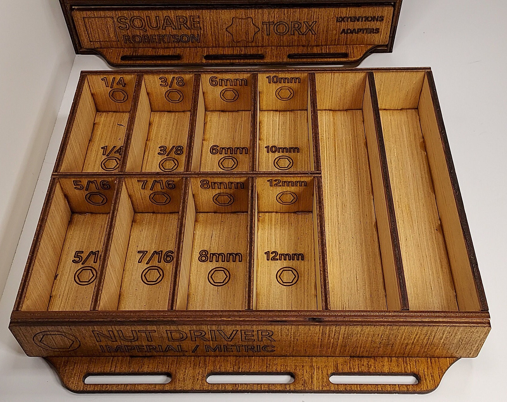 Drive Bit Box Bit Organizer Phillips Torx Nut Driver Allen Laser Cut ...