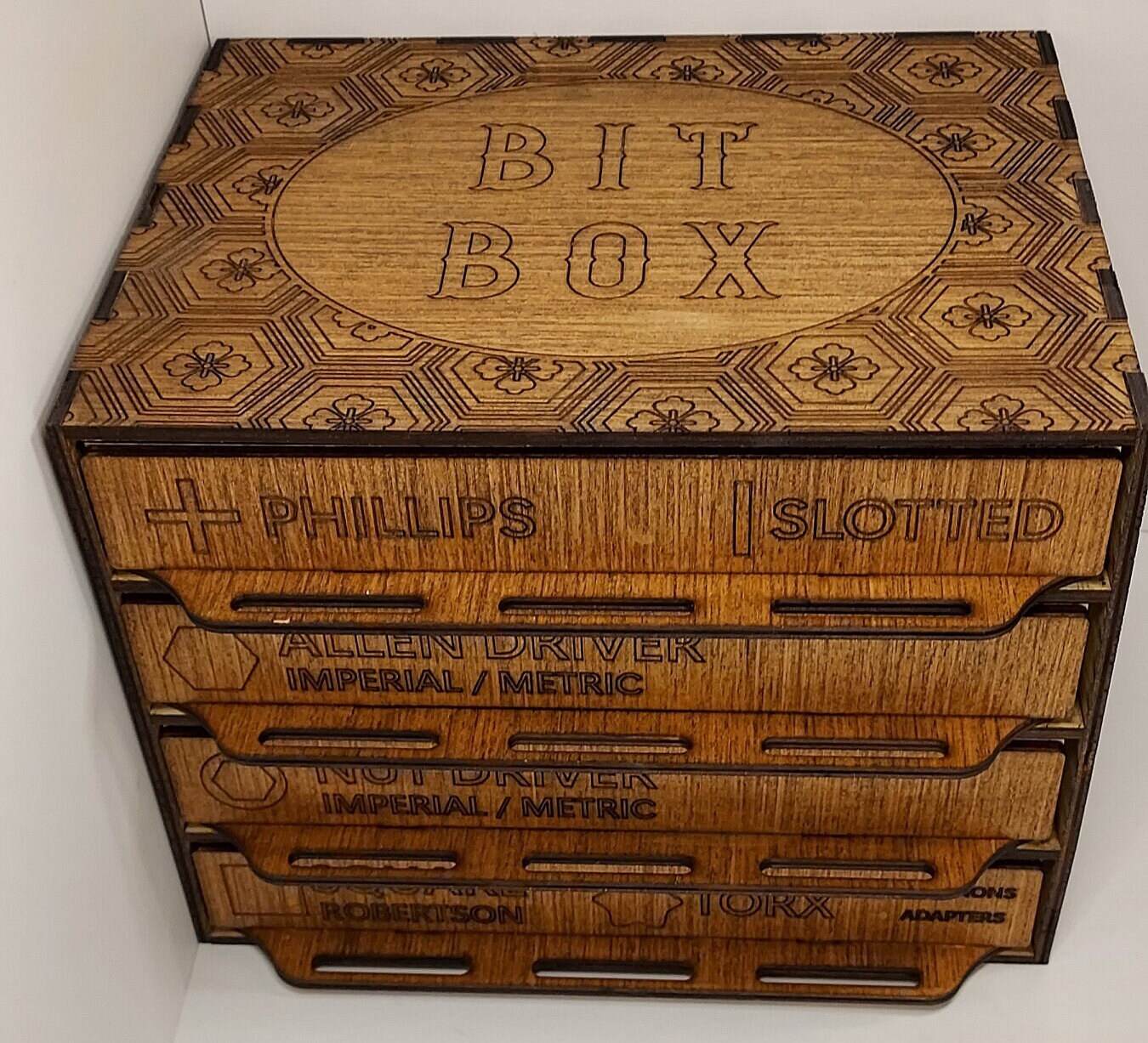 Drive Bit Box Bit Organizer Phillips Torx Nut Driver Allen Laser Cut ...