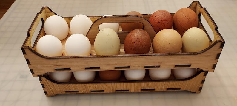 Wooden Egg Crate Chicken Egg Holder Countertop Egg Storage Fresh Egg ...
