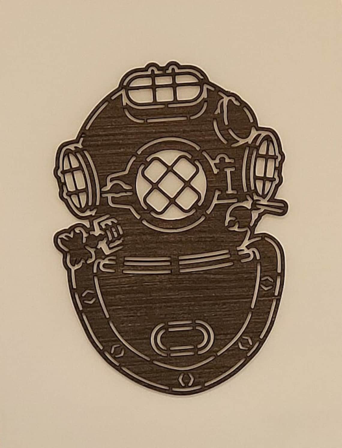Personalized Dive Helmet Wall Decor, Copper & Wood Scuba Sign - Etsy
