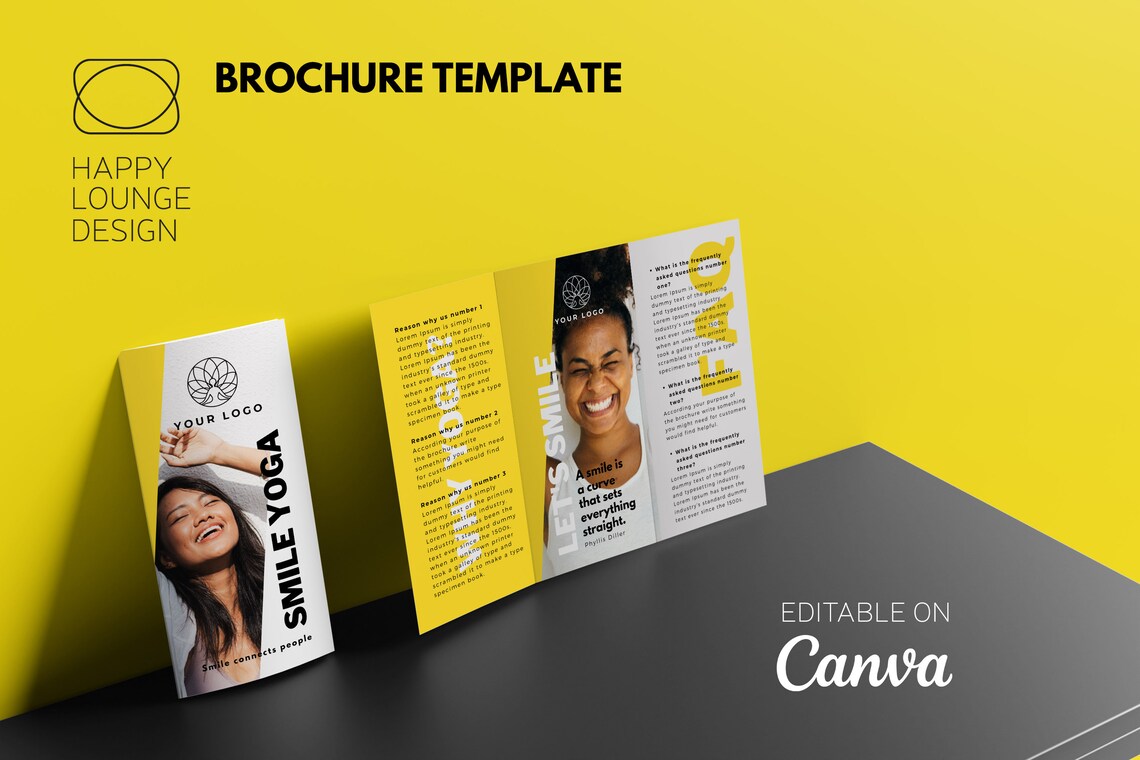 Trifold Printable Brochure Design Template Editable on Canva, Gatefold ...