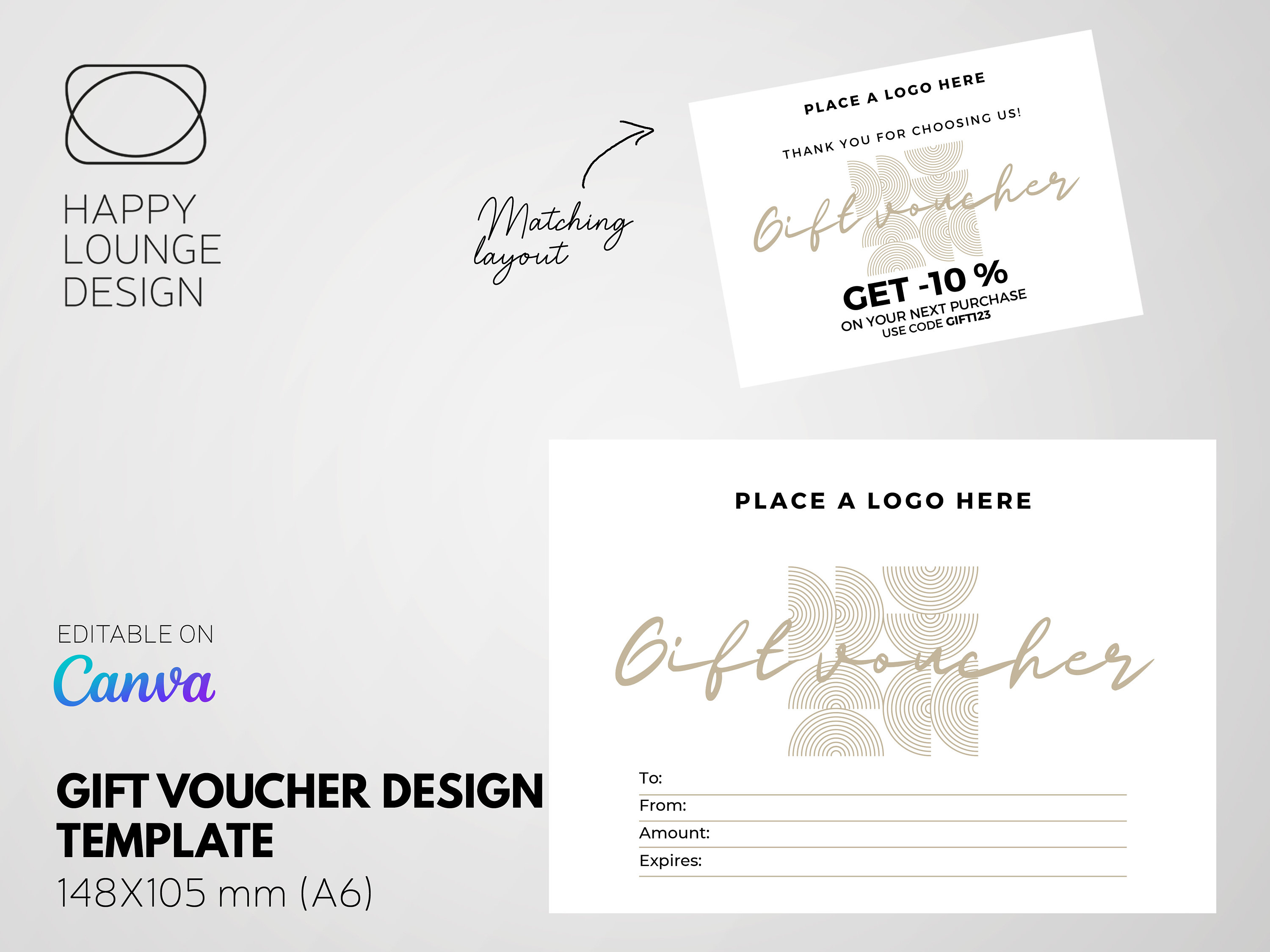 Printable One Sided Gift Certificate Design Template Editable on Canva ...