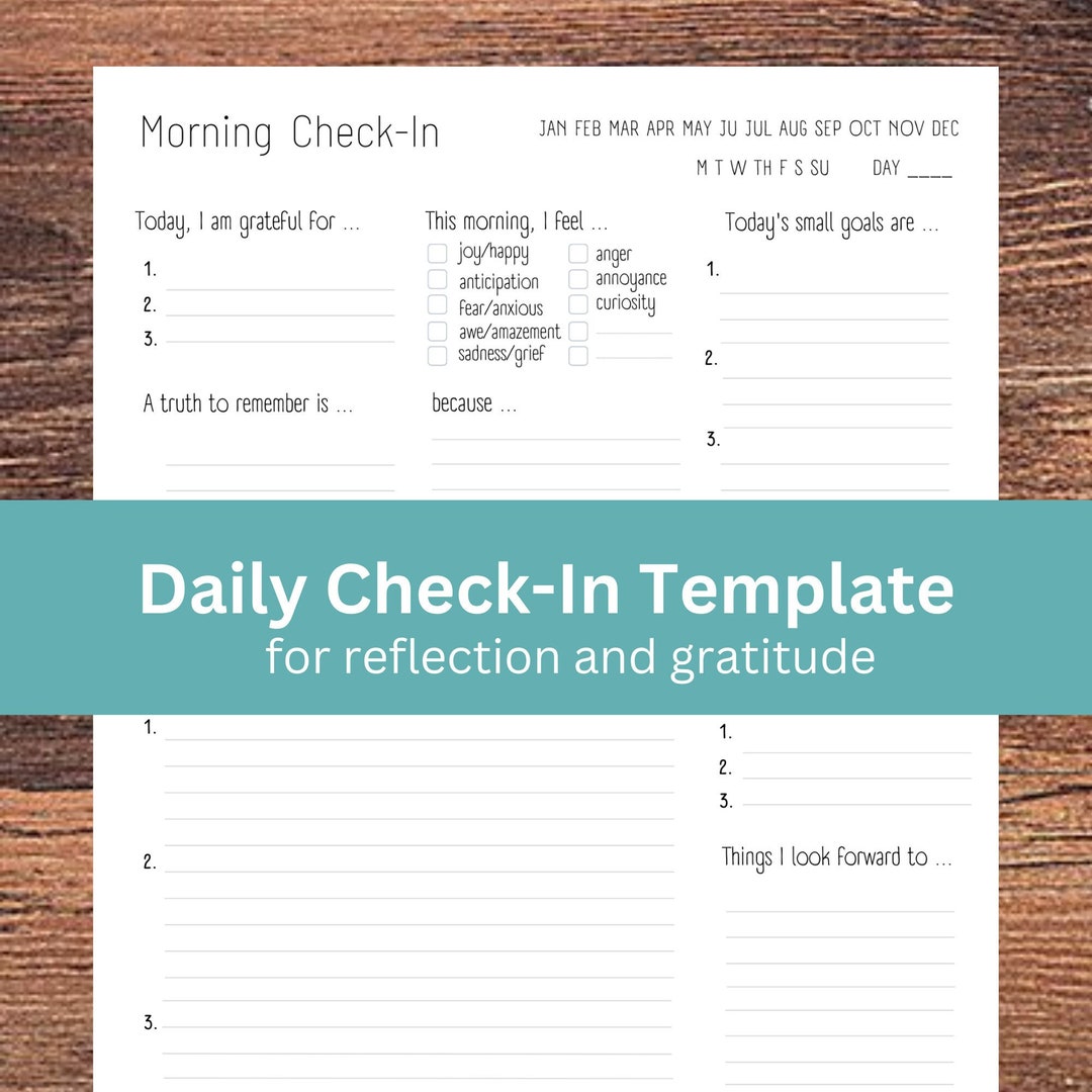 Daily Check-in | Gratitude and Journalling Prompts - Etsy