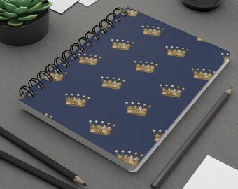 Gold Crown Spiral Journal - Etsy