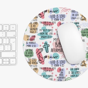 Bible Affirmations Mouse Pad, Bible Verse Decor Gifts, Inspirational ...
